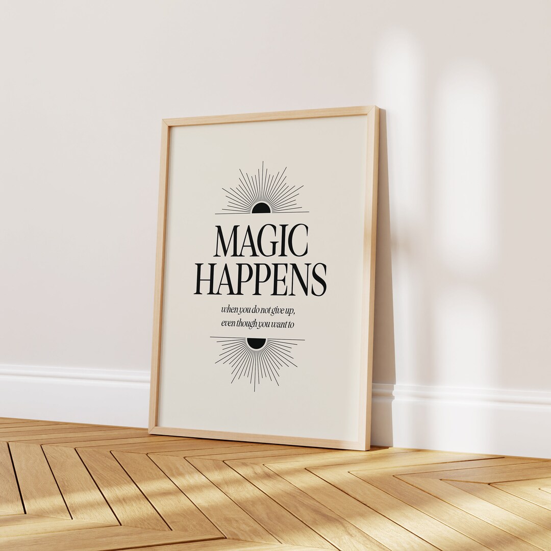Magic Happens, Minimalist Wall Art, Trendy Boho Wall Art, Affirmation ...