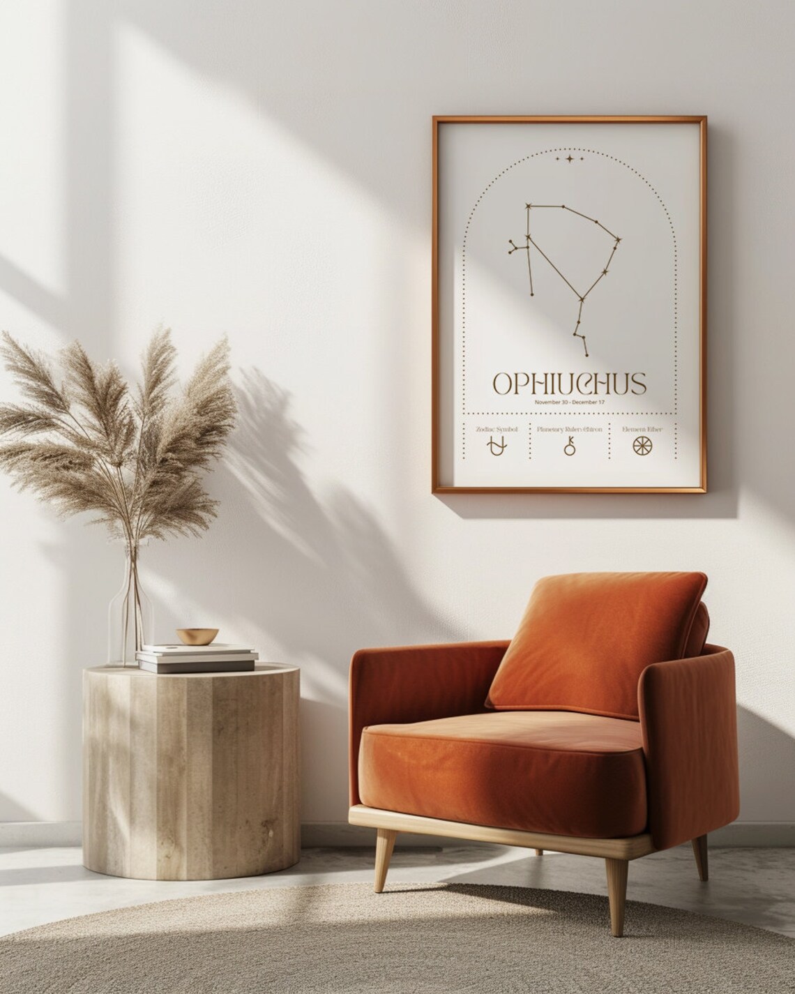 Ophiuchus Print, Zodiac Poster, Ophiuchus Gift, Modern Neutral Wall Art ...