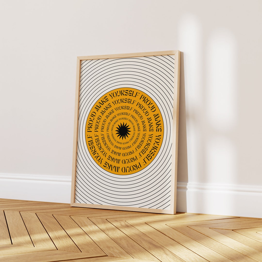 Make Yourself Proud Poster, Positive Quote Print, Trendy Wall Art ...