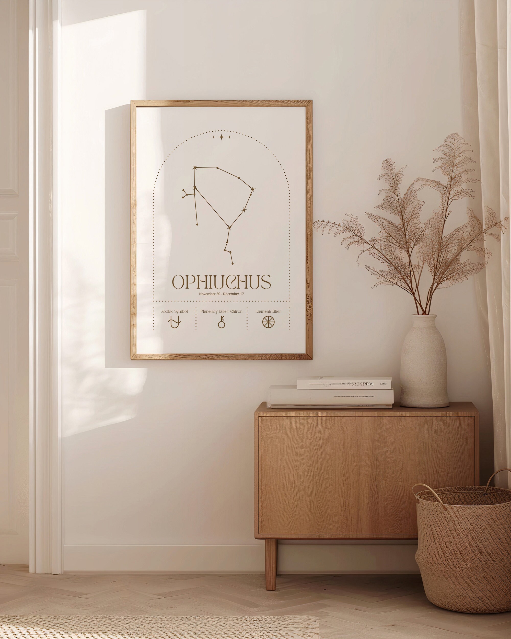 Ophiuchus Print, Zodiac Poster, Ophiuchus Gift, Modern Neutral Wall Art ...