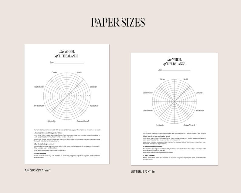 The Wheel of Life Balance, Simple Printable Download, Wheel of Life ...
