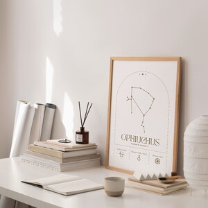 Ophiuchus Print, Zodiac Poster, Ophiuchus Gift, Modern Neutral Wall Art ...