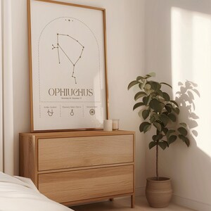 Ophiuchus Print, Zodiac Poster, Ophiuchus Gift, Modern Neutral Wall Art ...
