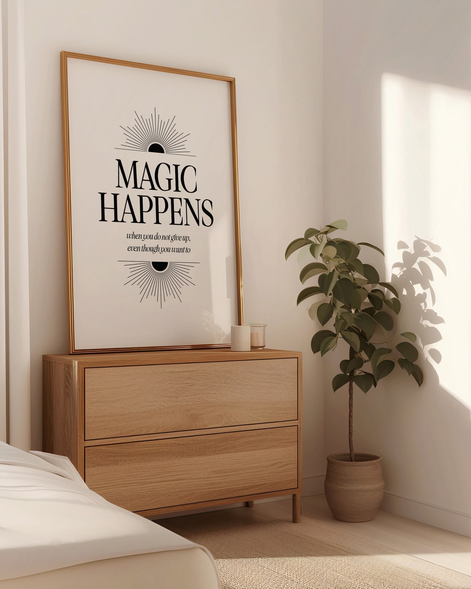 Magic Happens, Minimalist Wall Art, Trendy Boho Wall Art, Affirmation ...