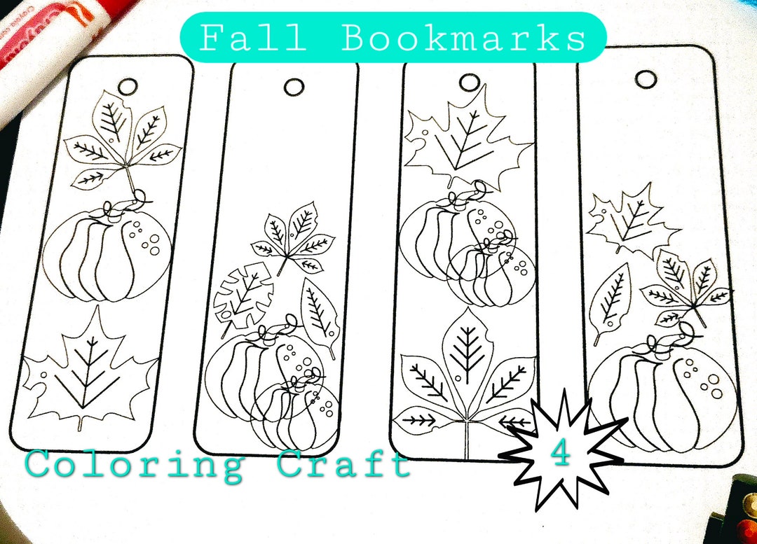 Bookmark Coloring Craft for Kids. Autum/fall - Etsy