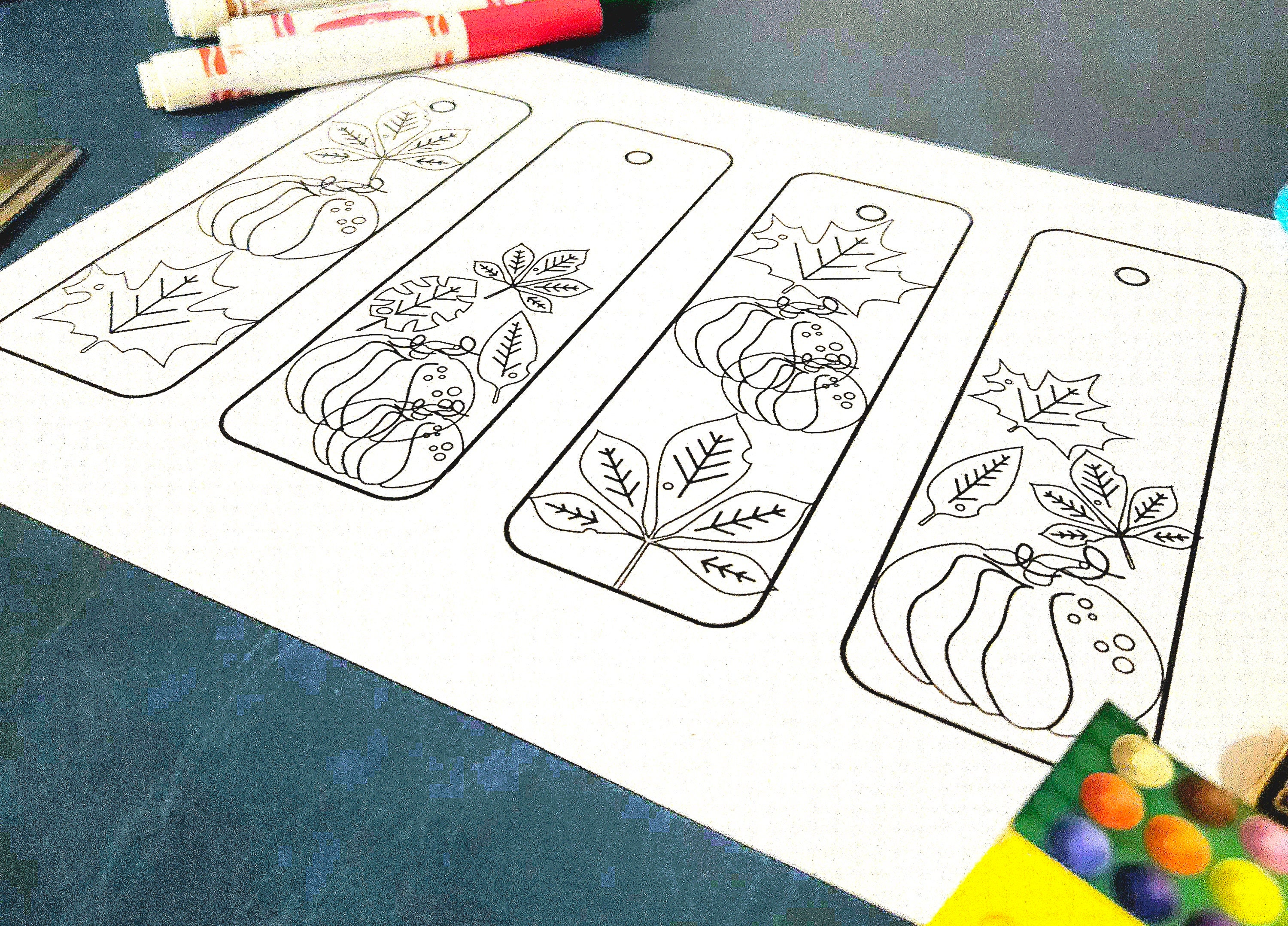 Bookmark Coloring Craft for Kids. Autum/fall - Etsy