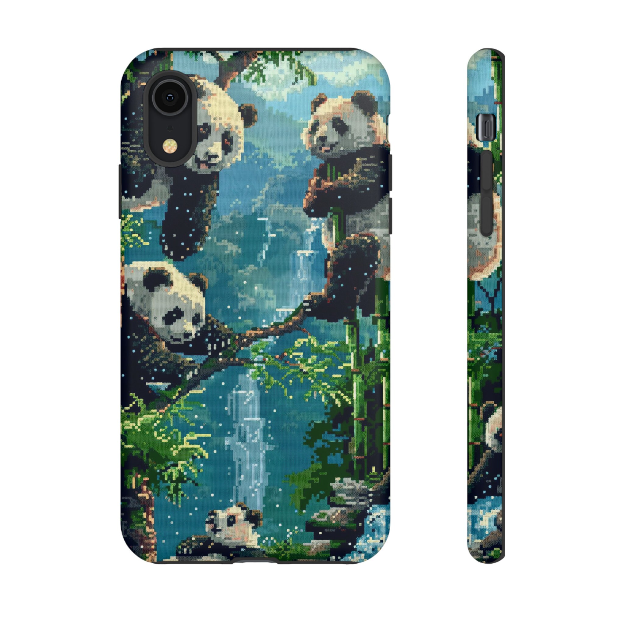 Pixel Art Pandas Bamboo Video Game Retro Art iPhone 15 14 13 12 Pro Max ...