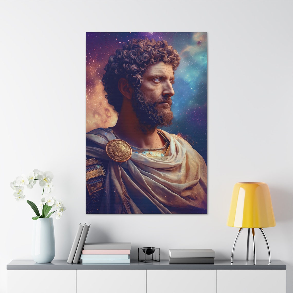 An Ethereal Philosopher Marcus Aurelius Stoic Canvas Painting Wall Art ...