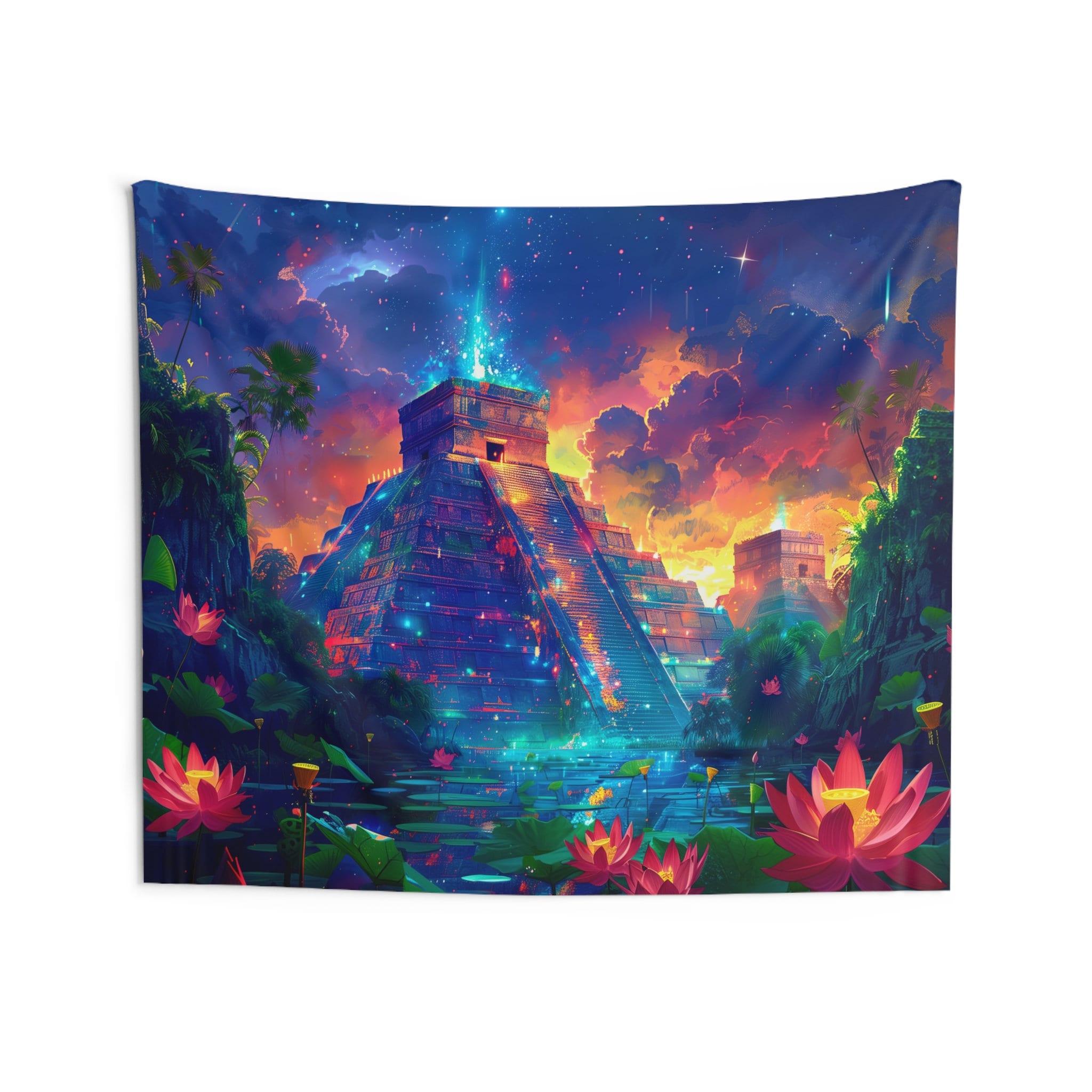 Aztec Mayan Mexican Dreamscape Wall Hanging Tapestry Colorful Art ...