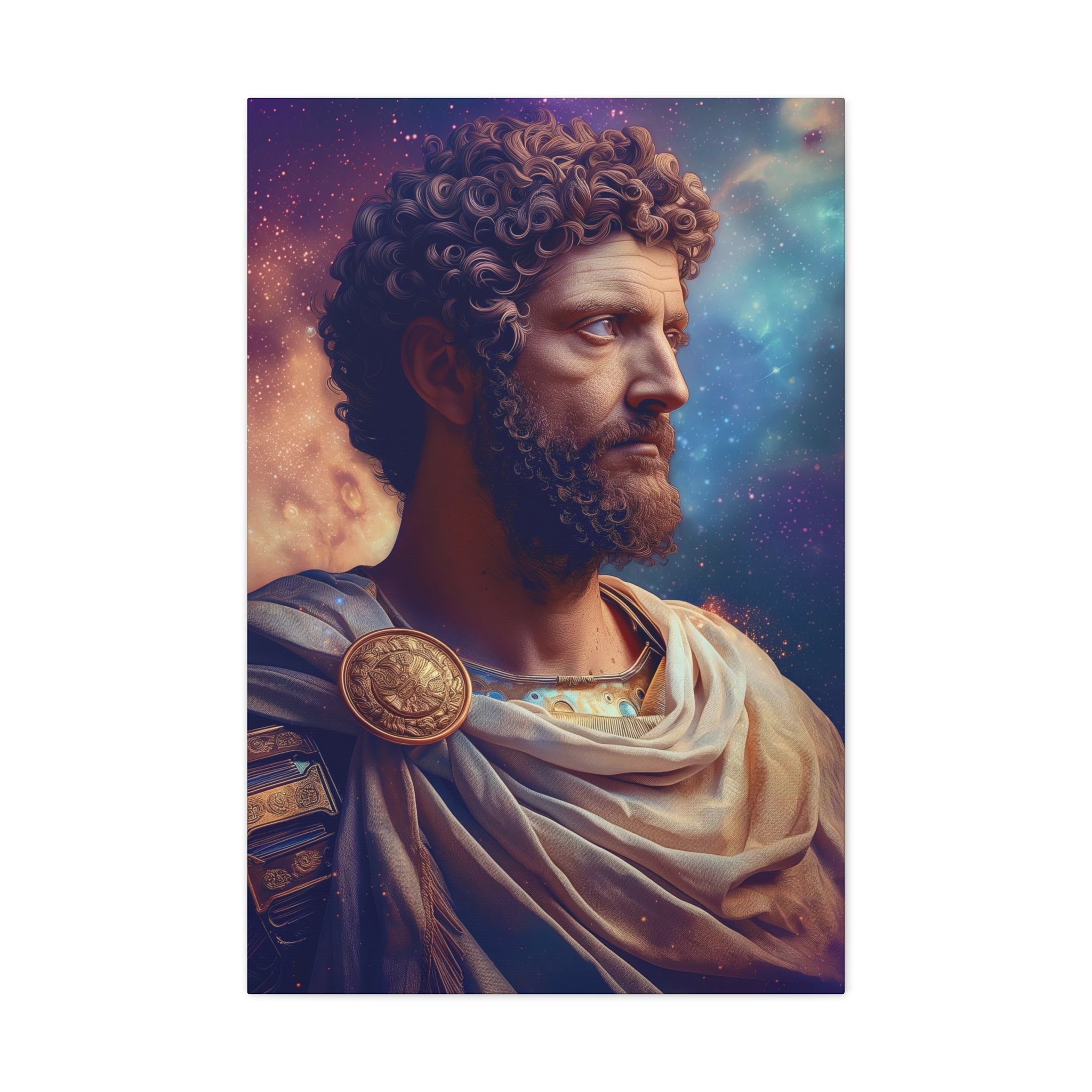 An Ethereal Philosopher Marcus Aurelius Stoic Canvas Painting Wall Art ...