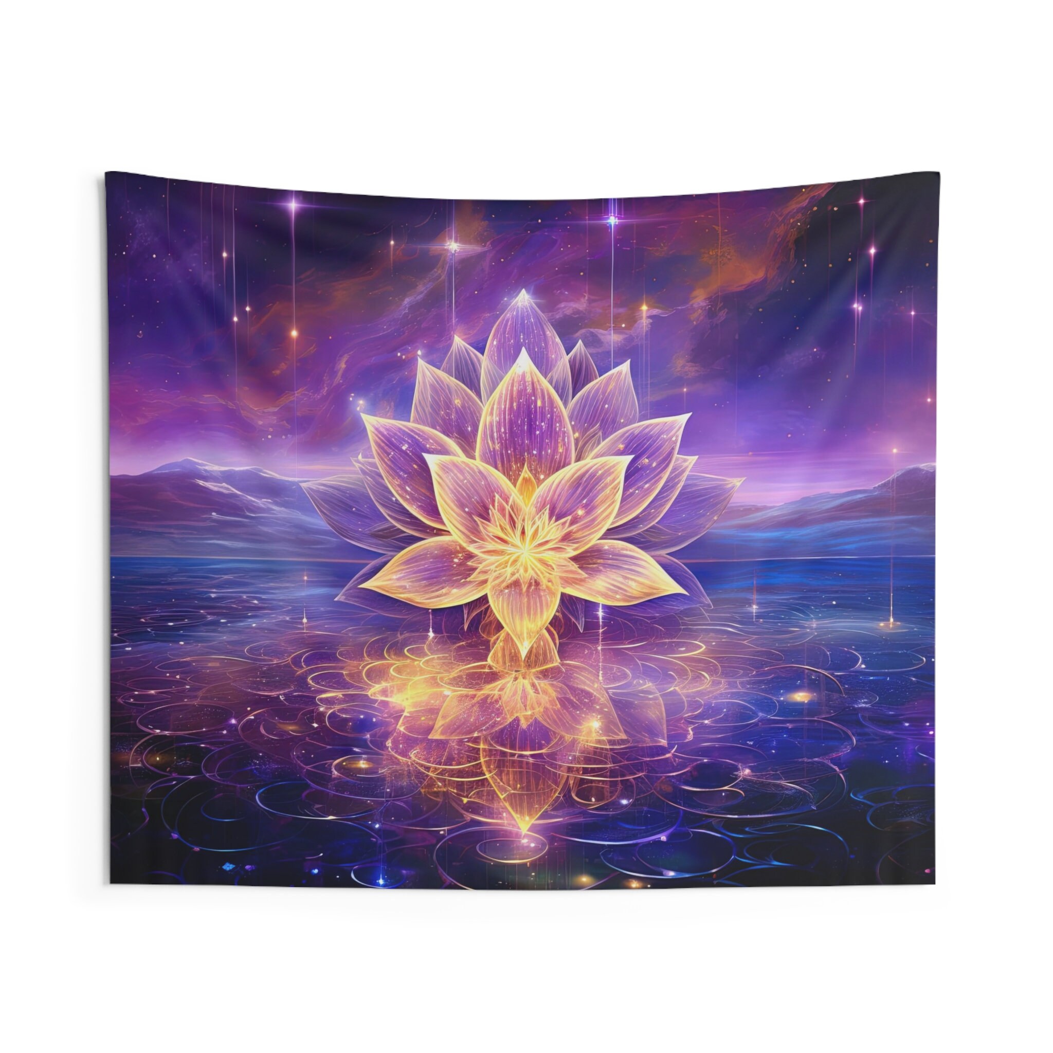 Magical Lotus Flower Cosmic Wall Hanging Tapestry Home Decor Aesthetic ...
