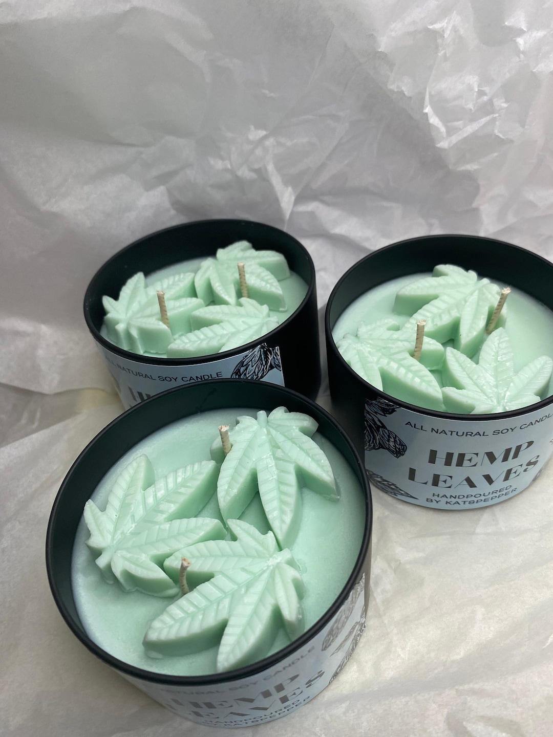 Hemp Leaves Candle - Etsy