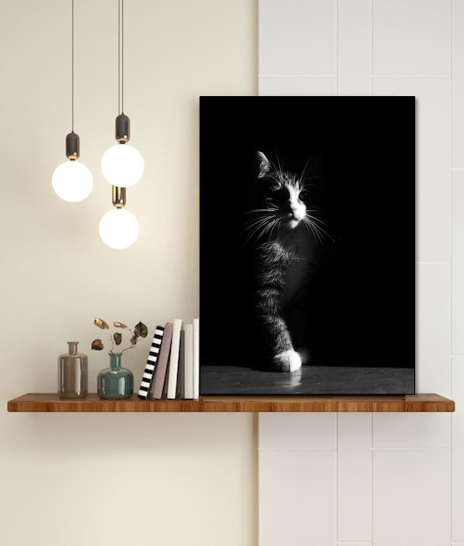 Black and White Cat Printable Poster Animal Wall Art for Home Decor or ...