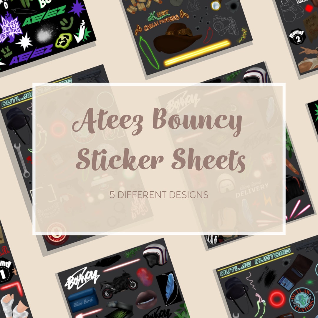 San & Wooyoung Inspired Ateez Bouncy Digital Sticker Sheet for - Etsy