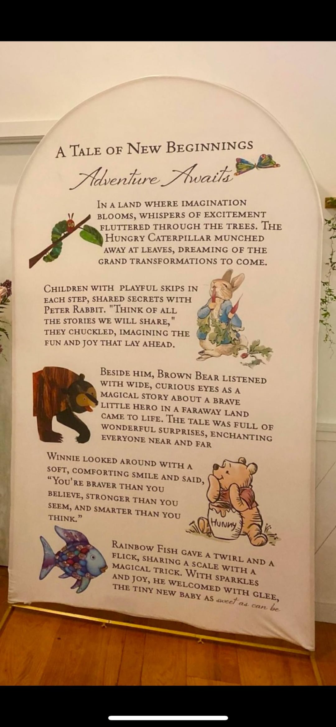 Tale of New Beginnings Baby Shower Backdrop - Whimsical Storybook Theme ...
