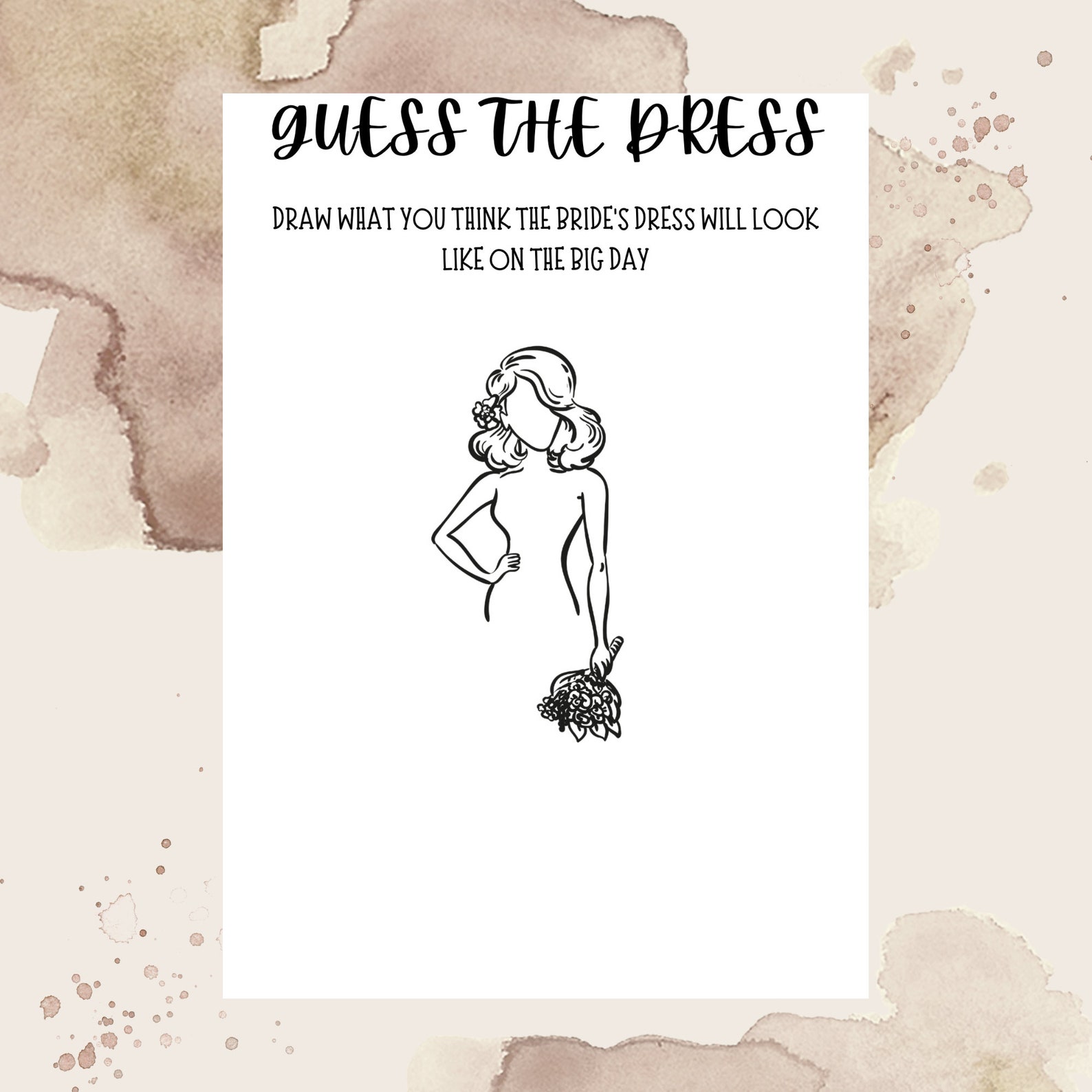 Editable Guess The Dress Game Bridal Guess The Dress Template Sketch Editable Guess The Dress Game Bridal Guess The Dress Template Sketch
