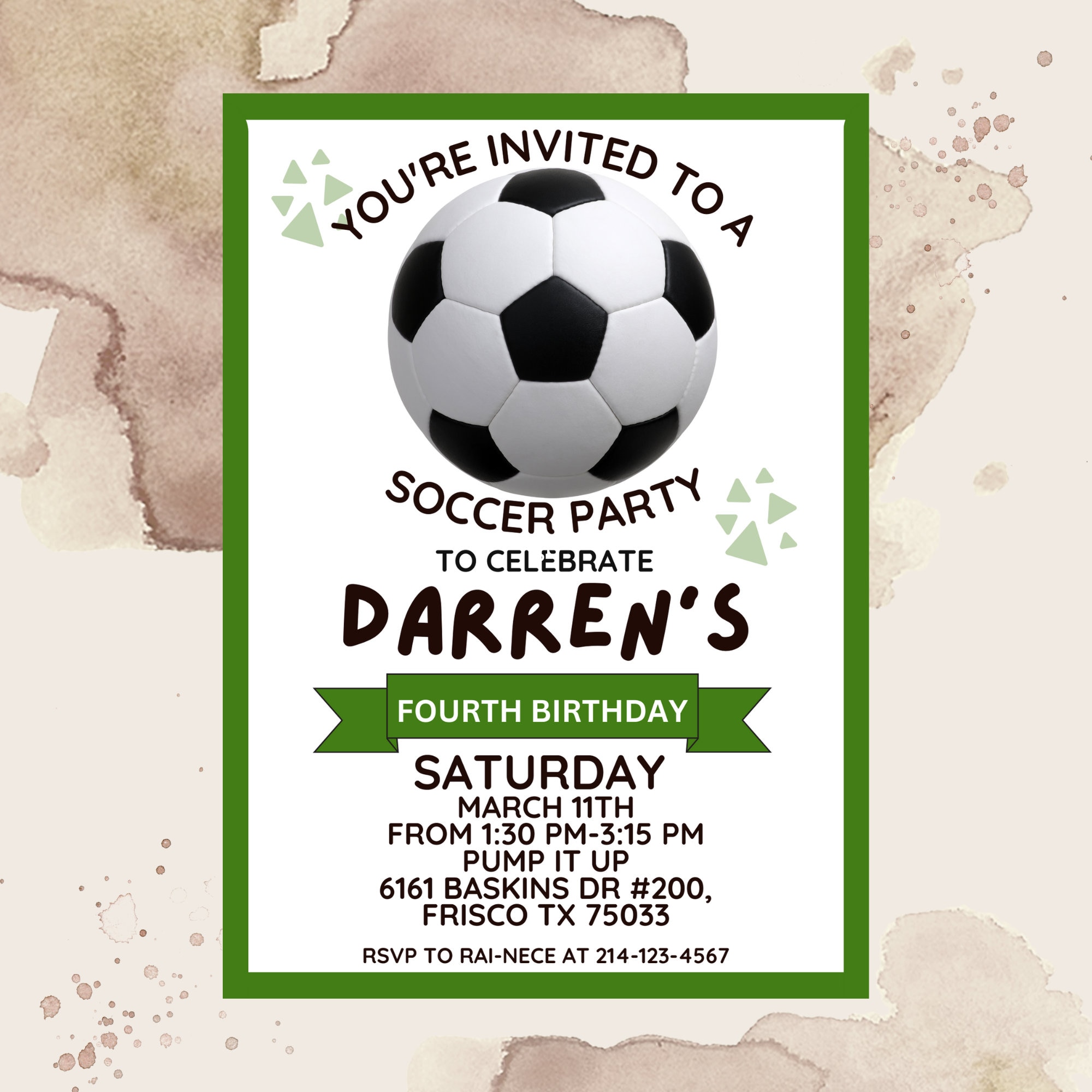 Editable Soccer Birthday Invitation Template, Printable Sports Birthday ...