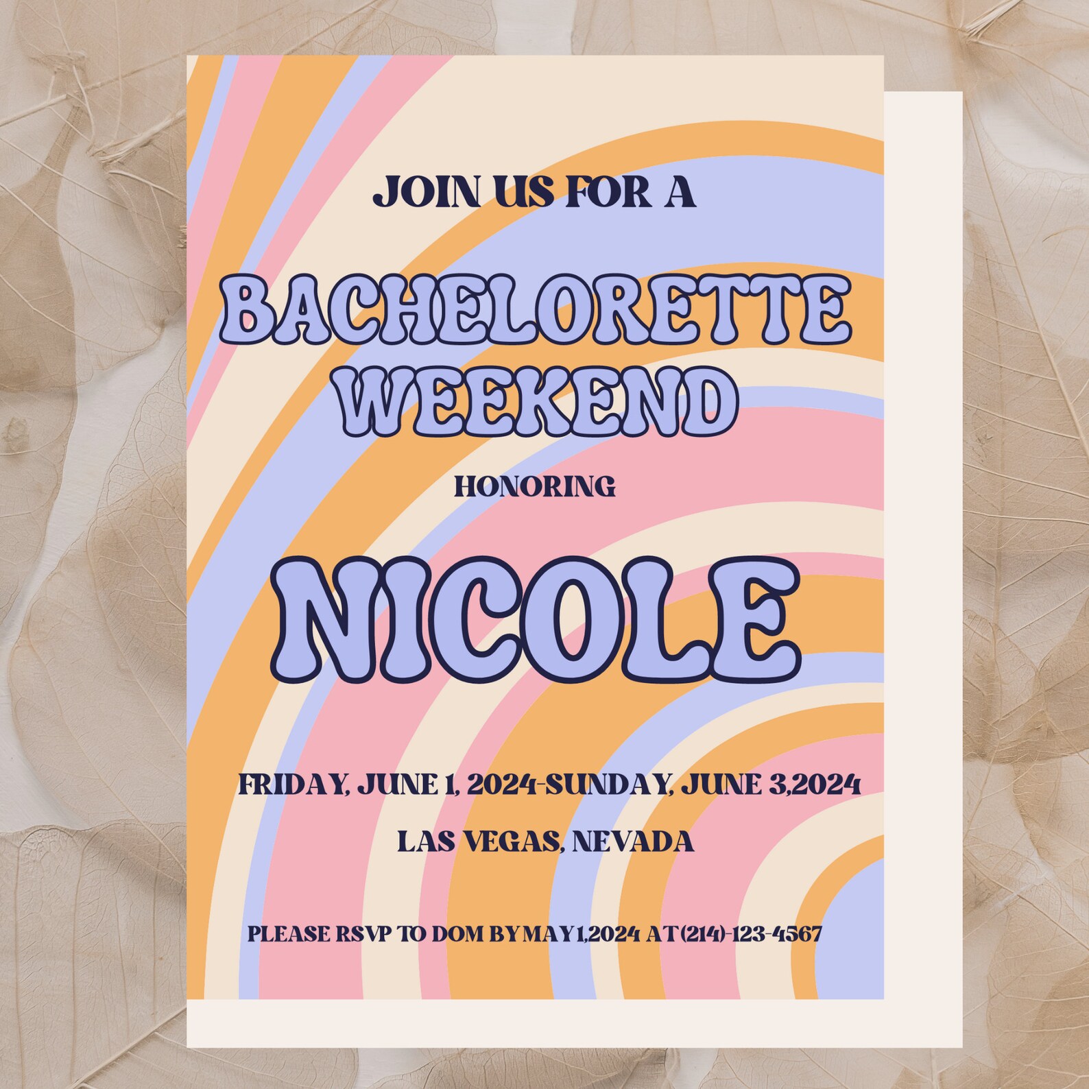 Editable Groovy Bachelorette Invitation, Bachelorette Itinerary, Dazed ...