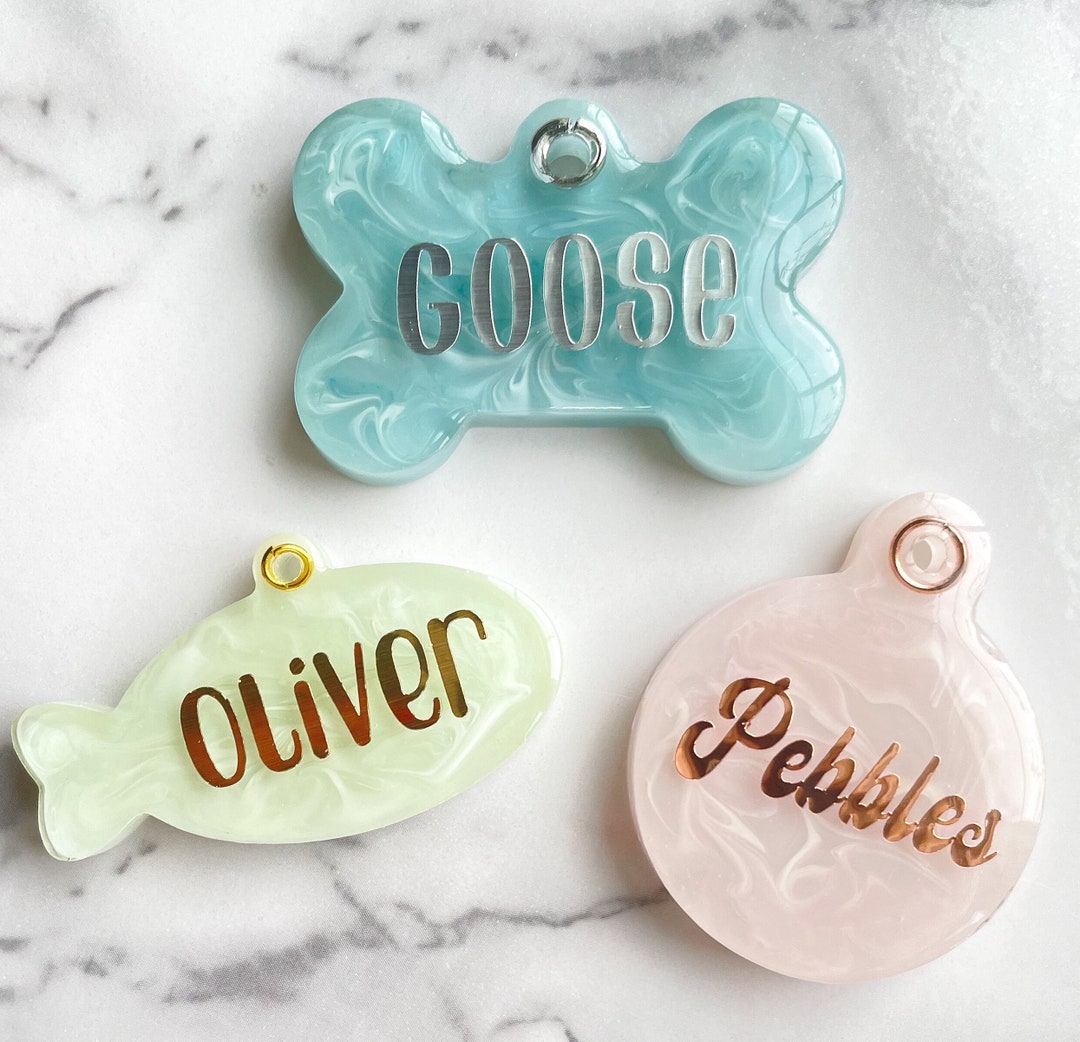Marble Resin Pet ID Tag: Custom Dog Tag, Personalized, Frankie Tags - Etsy