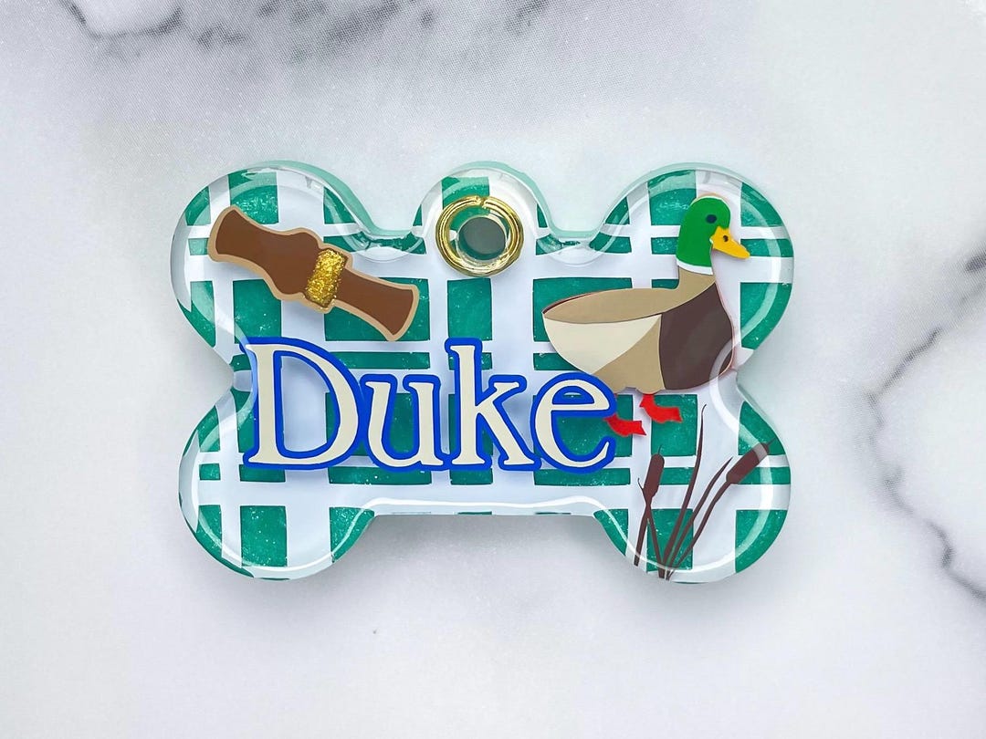 Duck Hunt Resin Dog Tag, Hunting Pet ID, Dog Tag Personalized, Duck ...