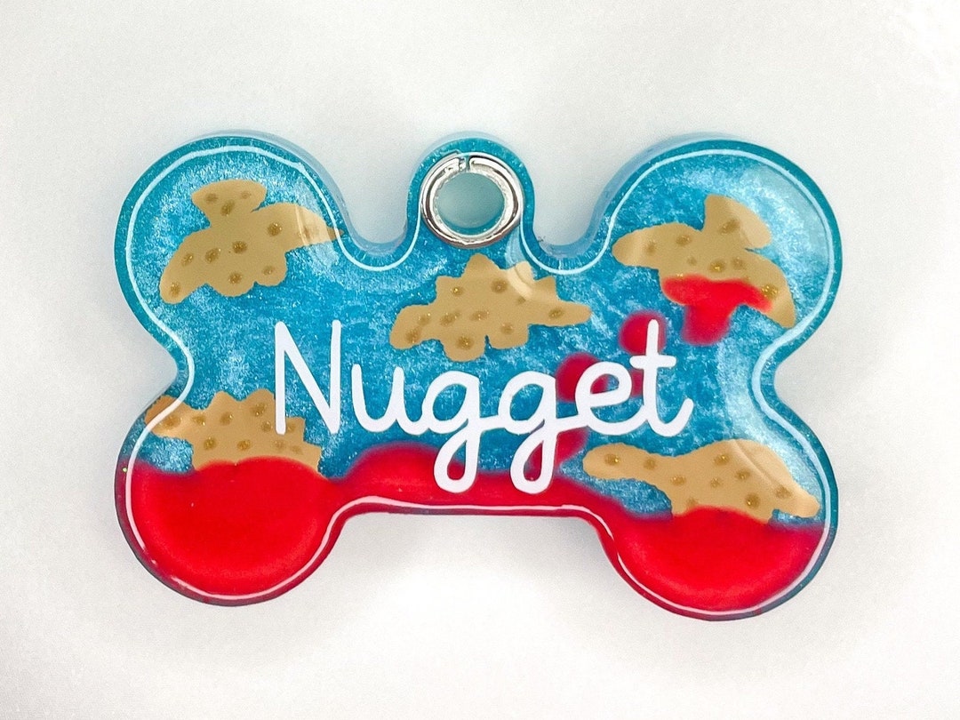 Dino Nugget Dog Tag: Custom Resin Pet ID, Frankie Tags - Etsy