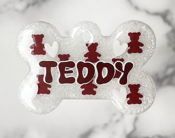 Flame Resin Dog Tag, Pet Name Tag, Custom Dog Tags, Pet ID, Dog Mom ...