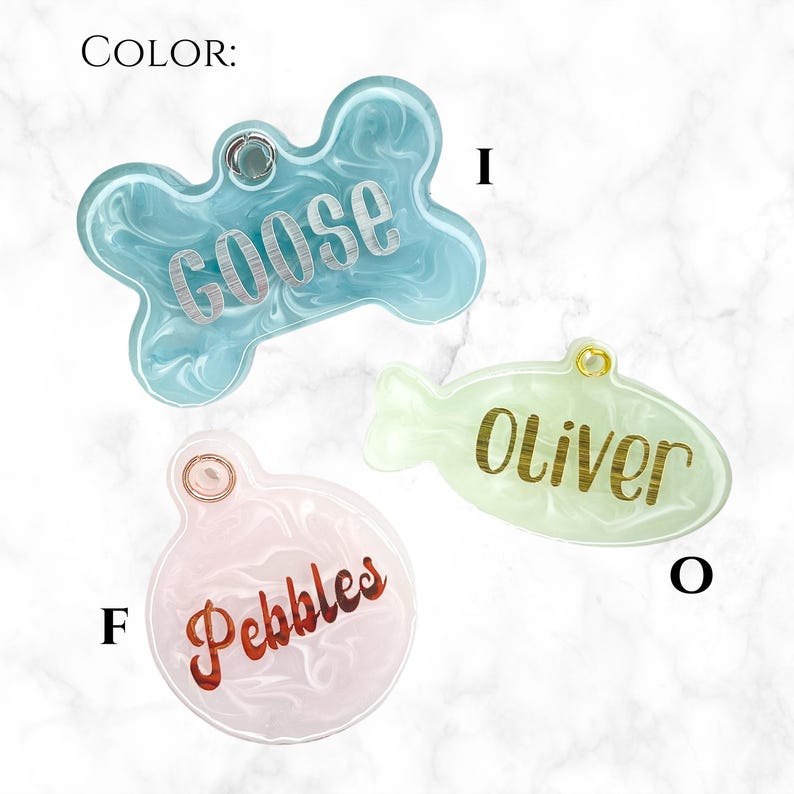 Marble Resin Pet ID Tag: Custom Dog Tag, Personalized, Frankie Tags - Etsy