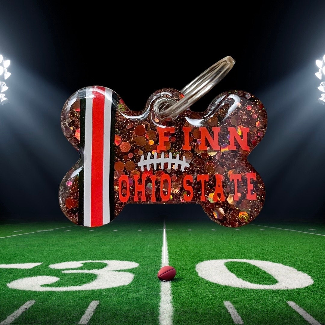Football Resin Dog Tag, Dog Tag, Football Dog Tag, Custom Pet Tag ...