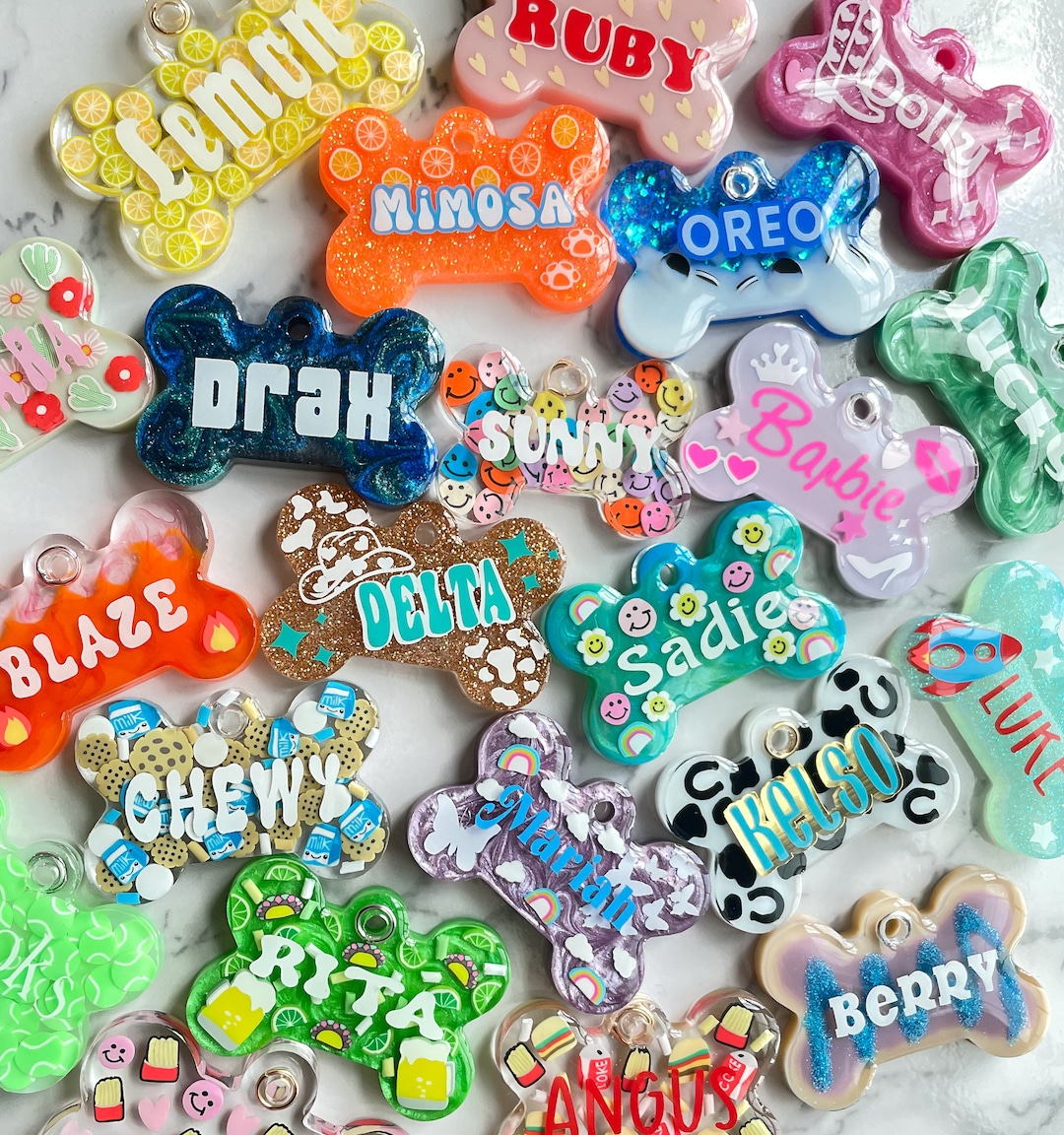 Custom Resin Dog Tag, Resin Dog Tag, Pet ID, Custom Dog Tag ...