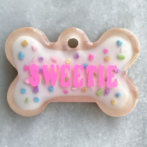 Frosted Pup Tart Resin Dog Tag, Pet Name Tag, Dog Tag Custom, Food Dog ...