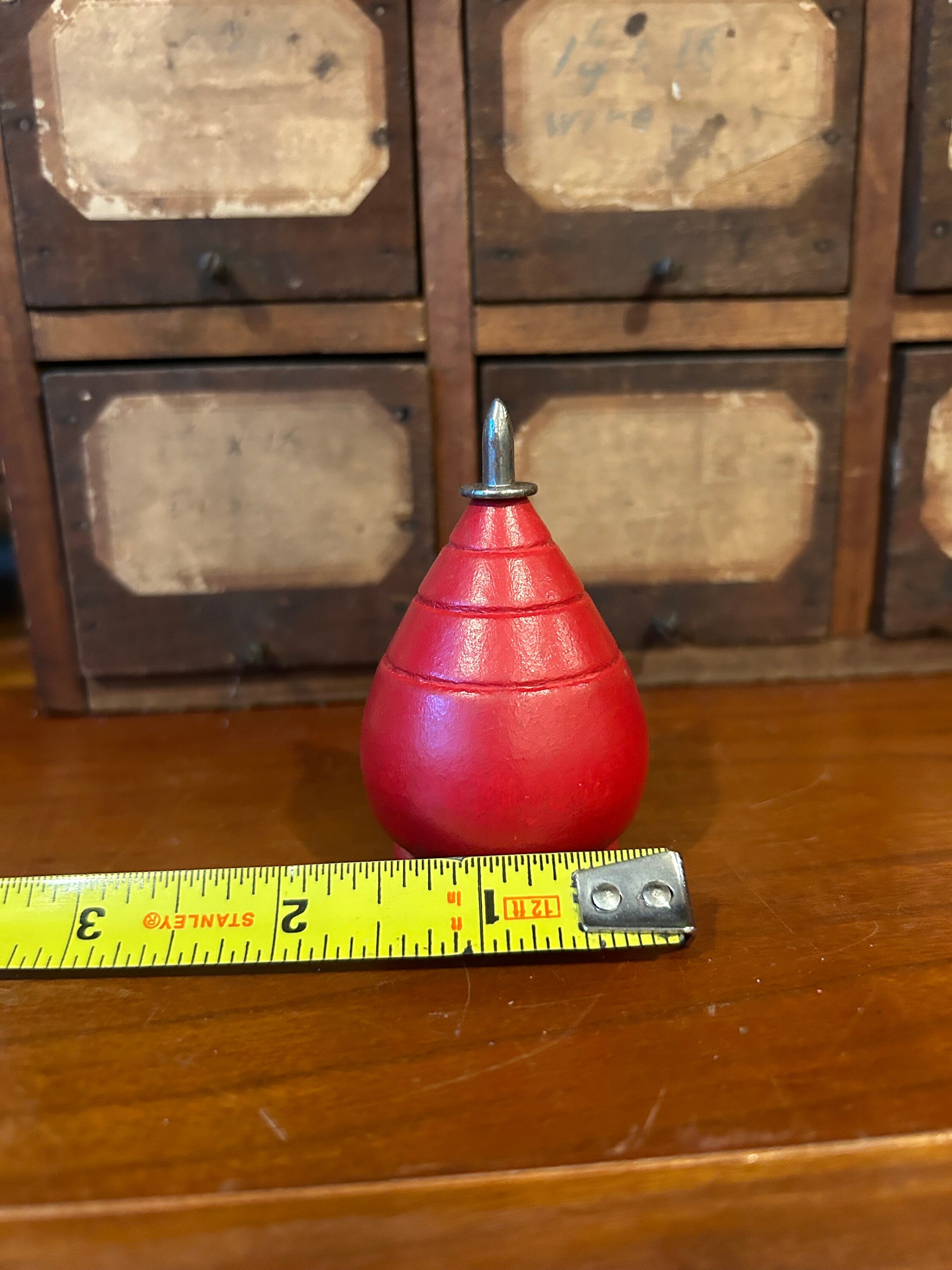 Primitive Set of Wooden Tops With Bright Bold Paint - Etsy