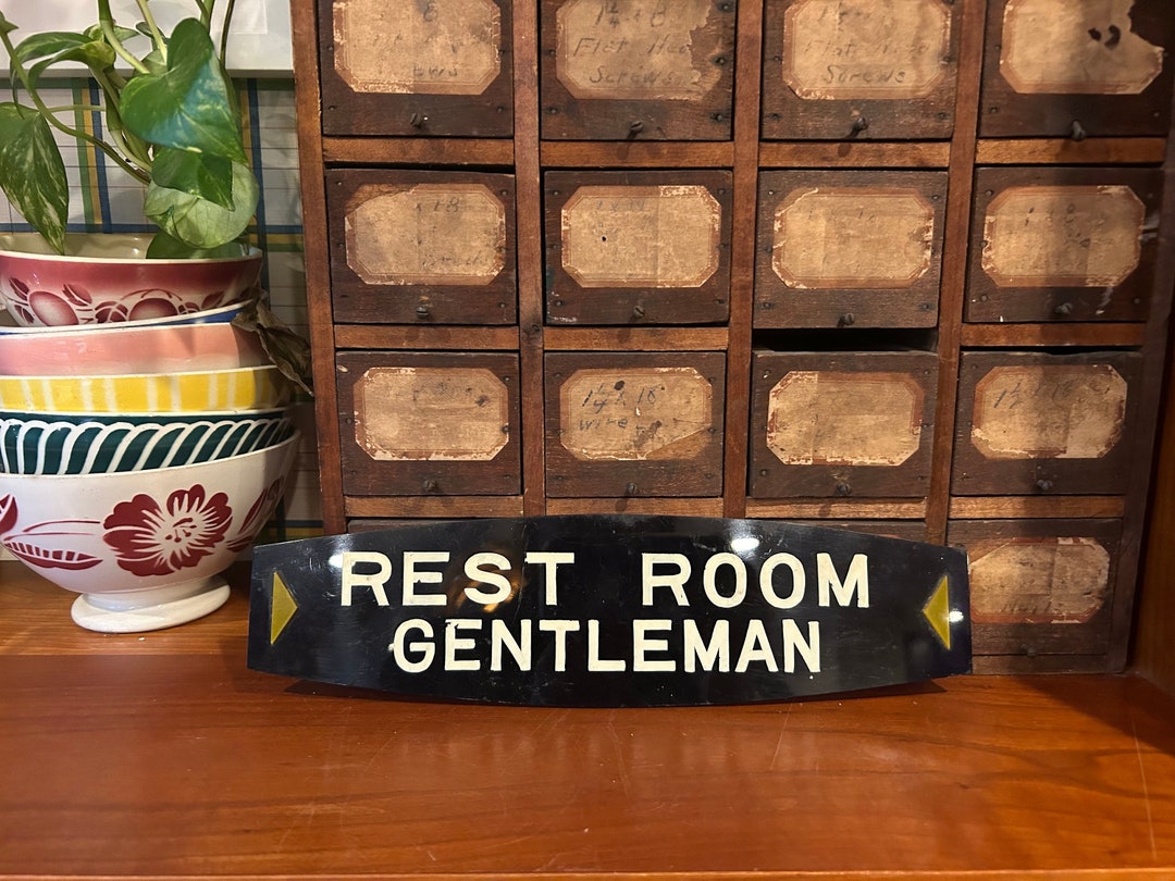 Art Deco Blue Plexi Restroom Gentleman Sign - Etsy