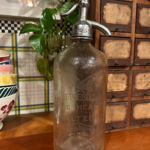 Antique Seltzer Bottle Sol Roth From Bushwick Brooklyn MCM Bar Ware ...