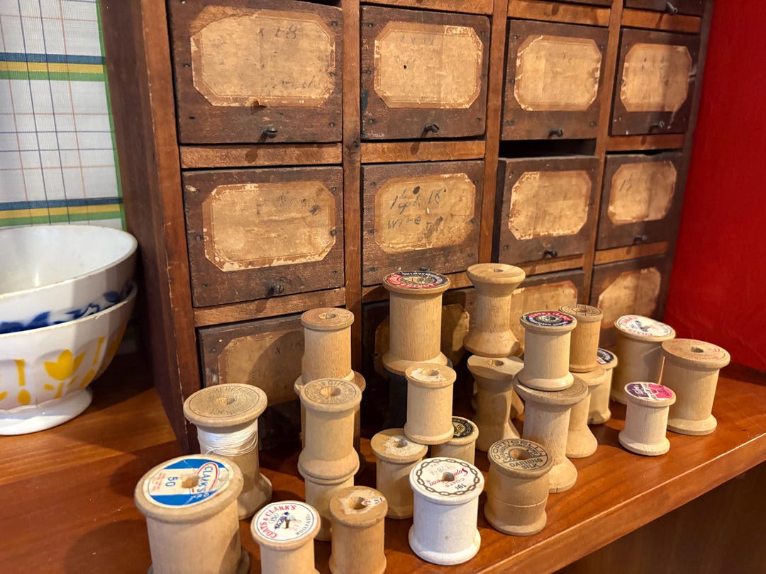 Vintage Wooden Spools With Labels for Craft Projects 26 Total in ...