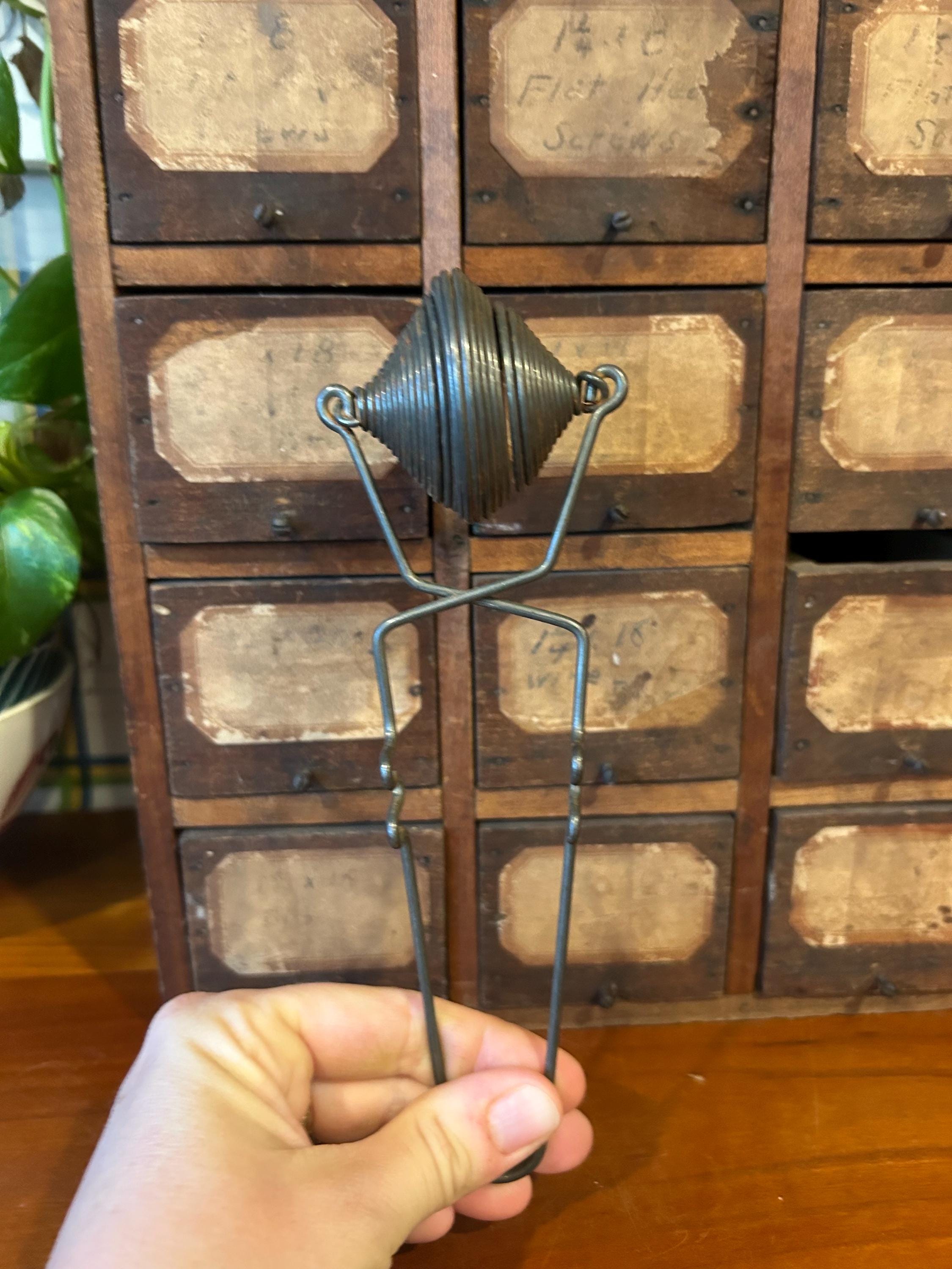 Primitive Expandable Whisk Flour Wand Unusual Wire Hand Held Egg Beater ...