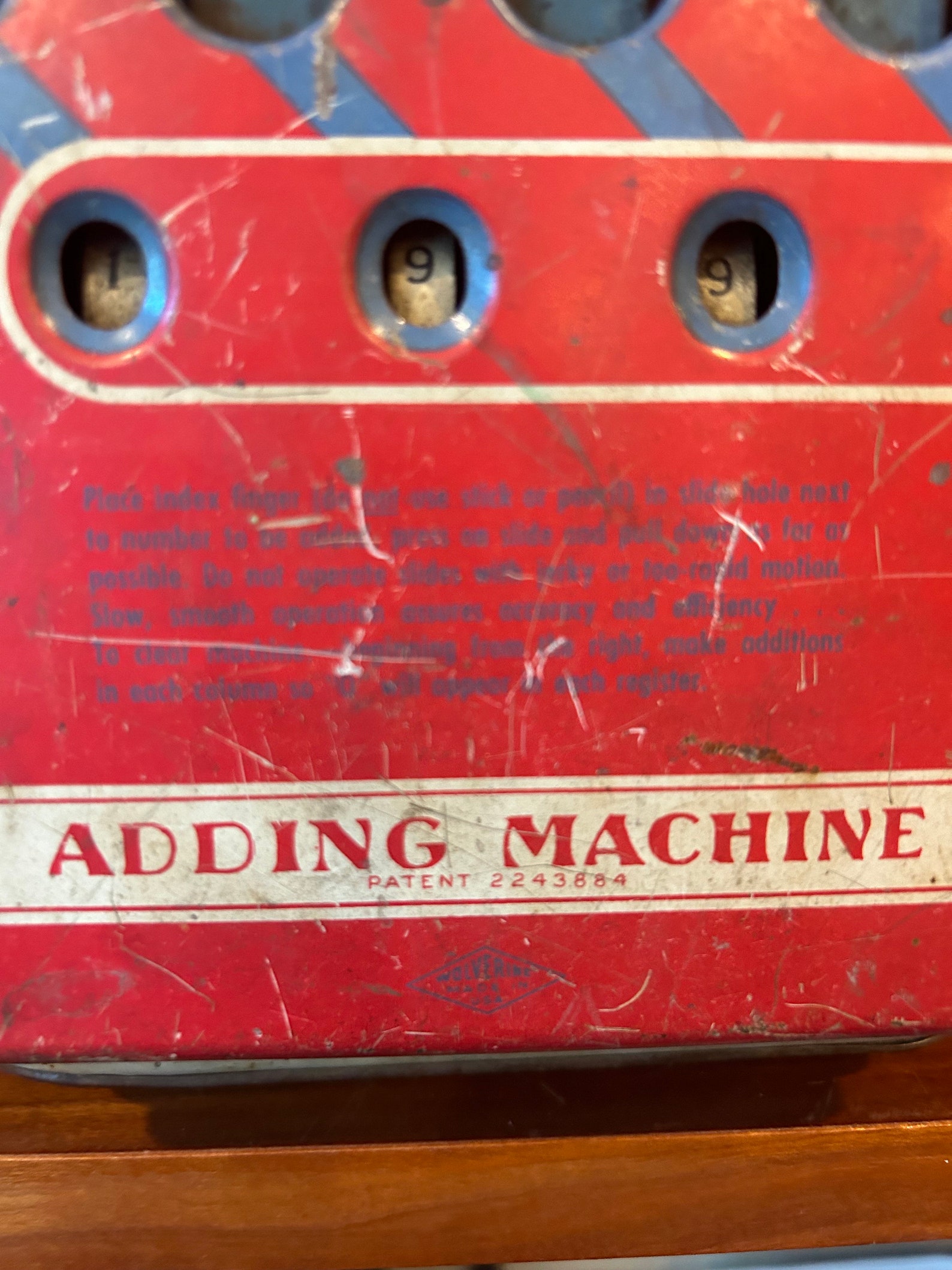 1950's Red & Blue Wolverine Adding Machine - Retro Tin Toys Vintage - Etsy