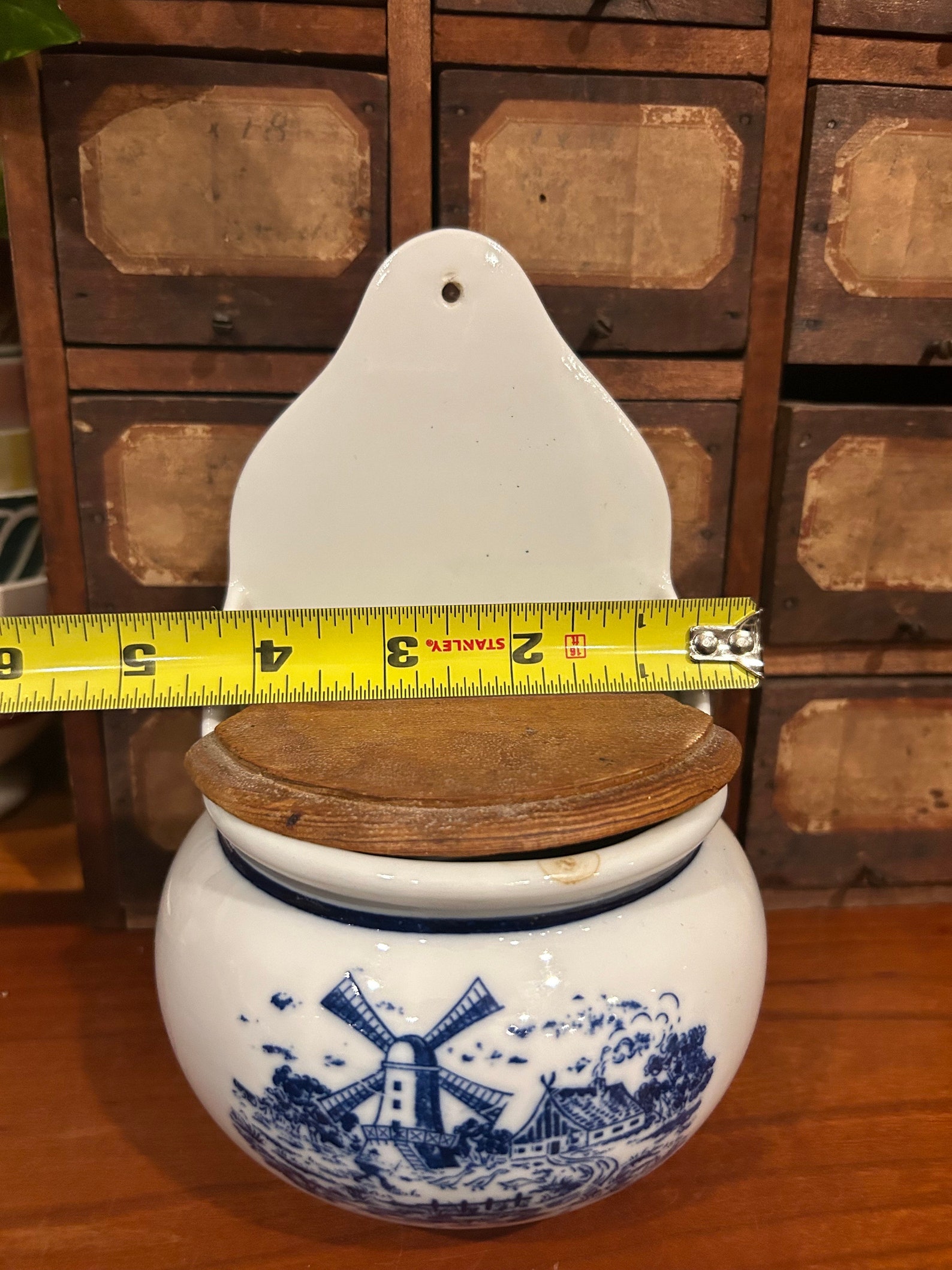 Delft Style Salt Cellar With Windmill - Etsy