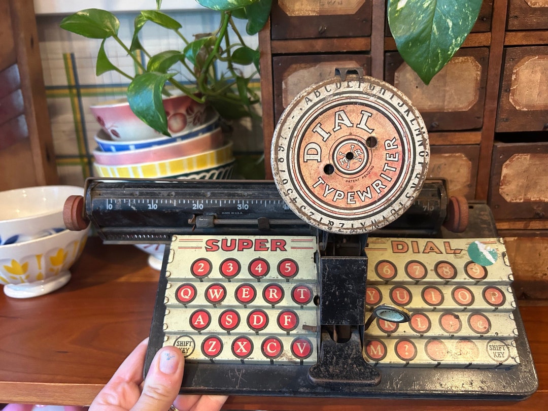 1950's Dial Typewriter UNIQUE Tin Litho Toy - Retro Vintage Junior - Etsy