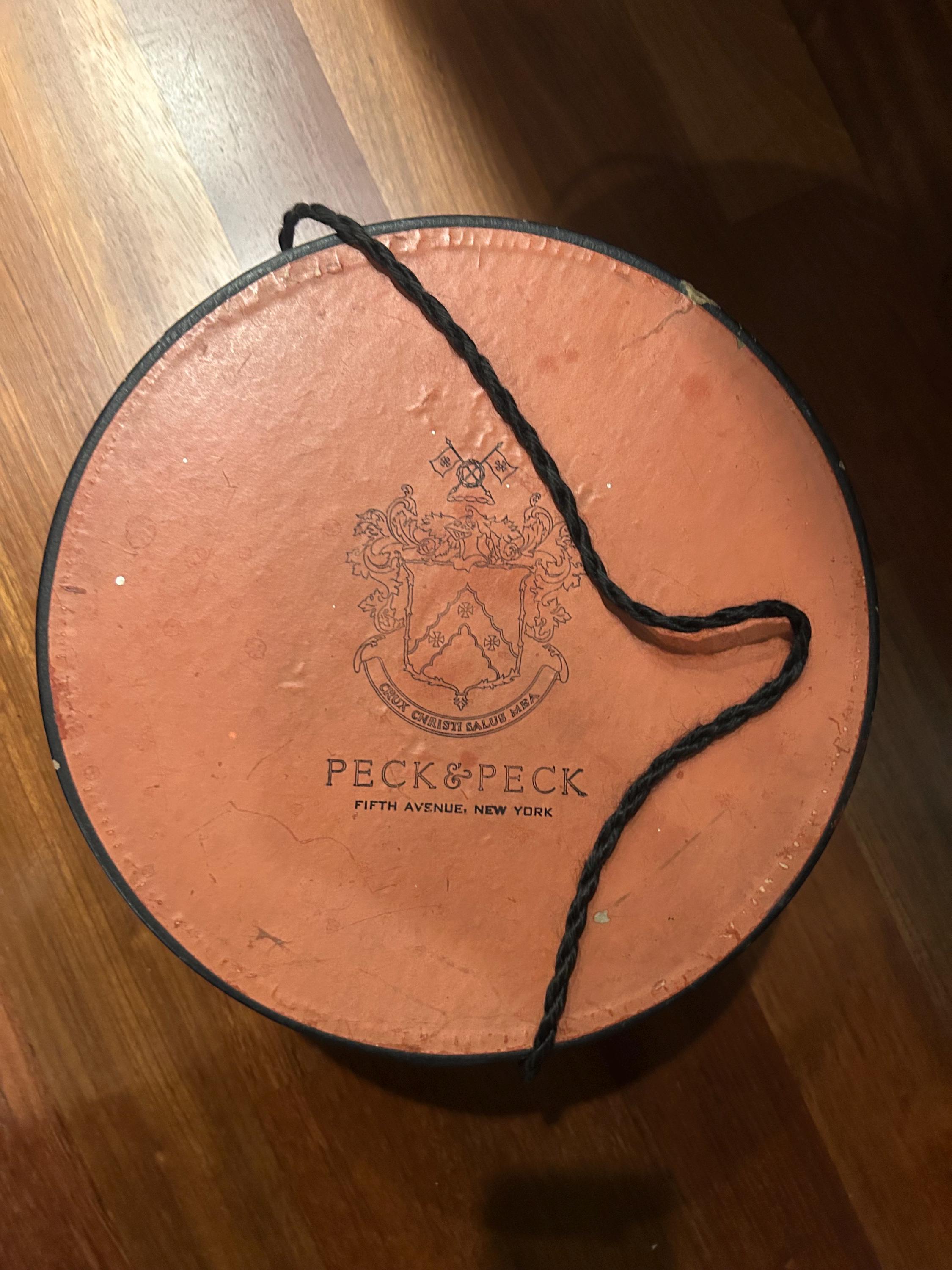 1950s Hat Box by Peck & Peck 12 Inch Diameter Pink, Brown, Beige 1950s ...