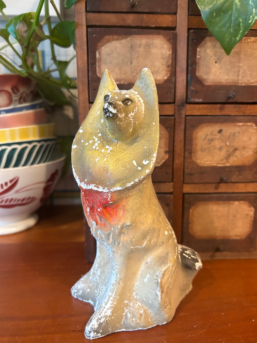 Chalkware Dog 1940s Carnival Prize Vintage Statue - Etsy