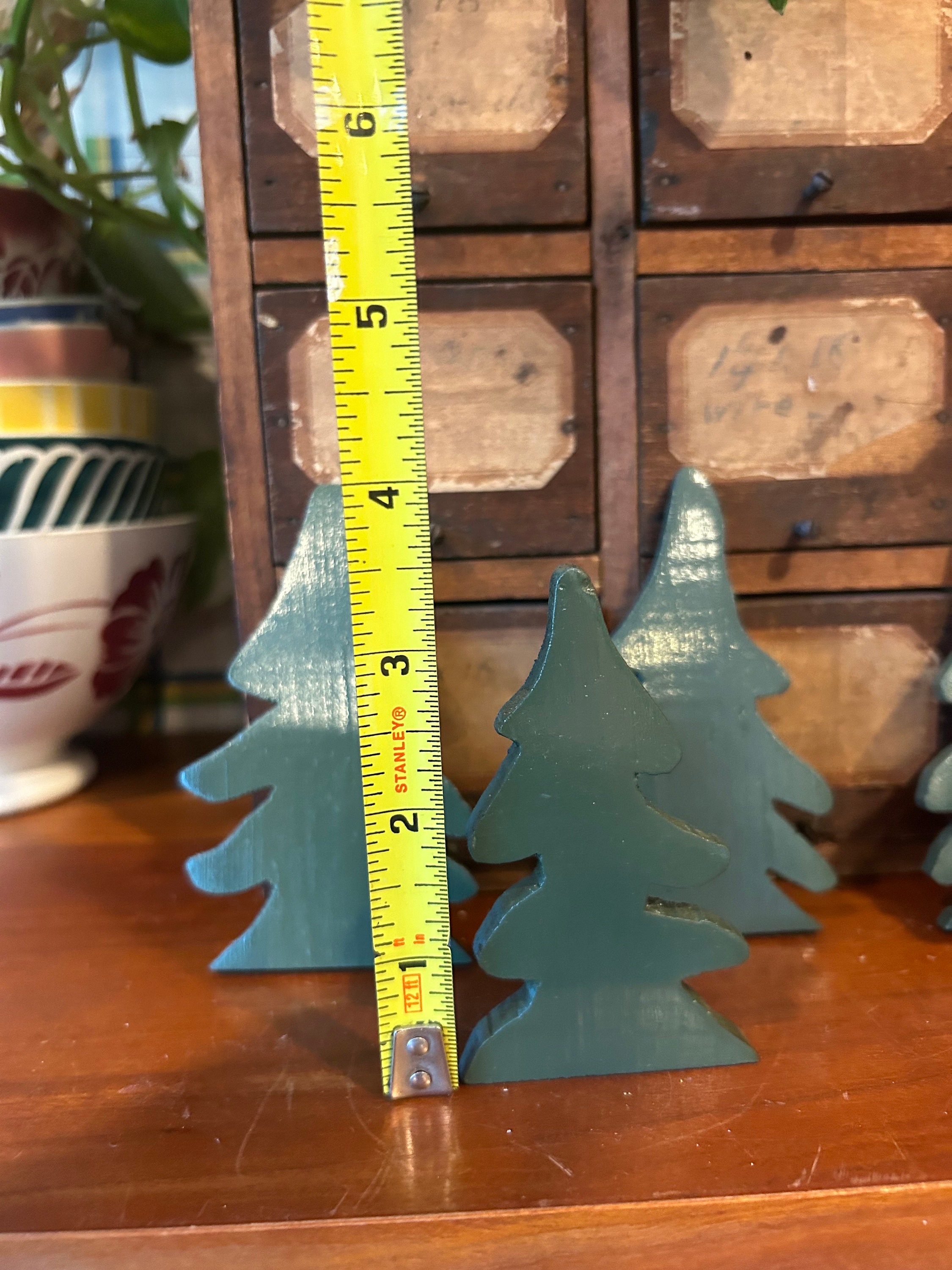 Primitive Pine Tree Cutouts Set of 15 Christmas Folk Cabin Decor Art ...