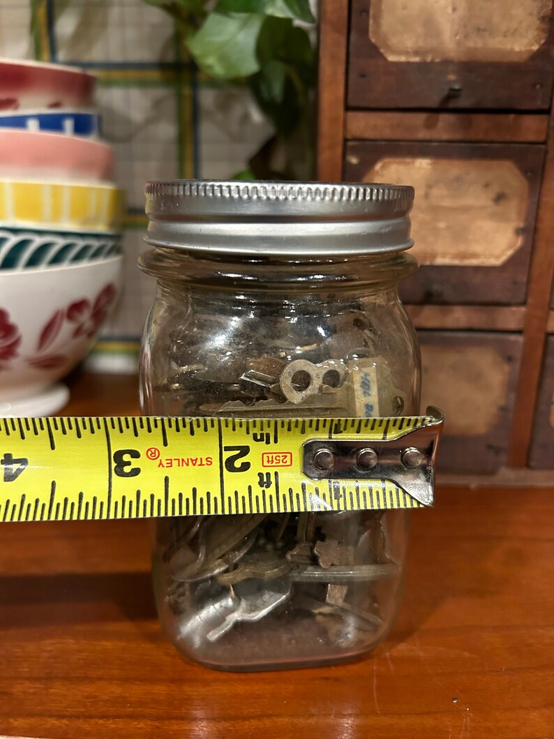 Primitive Glass Jar of Antique Keys - Country Shelf Decor - Etsy