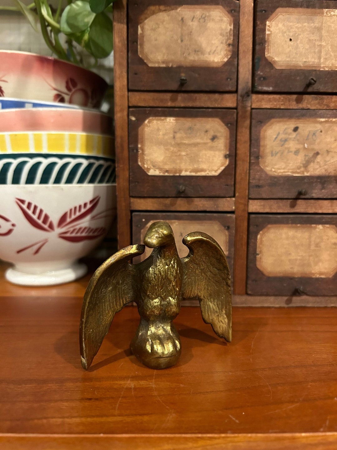 Antique Brass Eagle Topper Statue Medallion Solid Flea Market Find - Etsy
