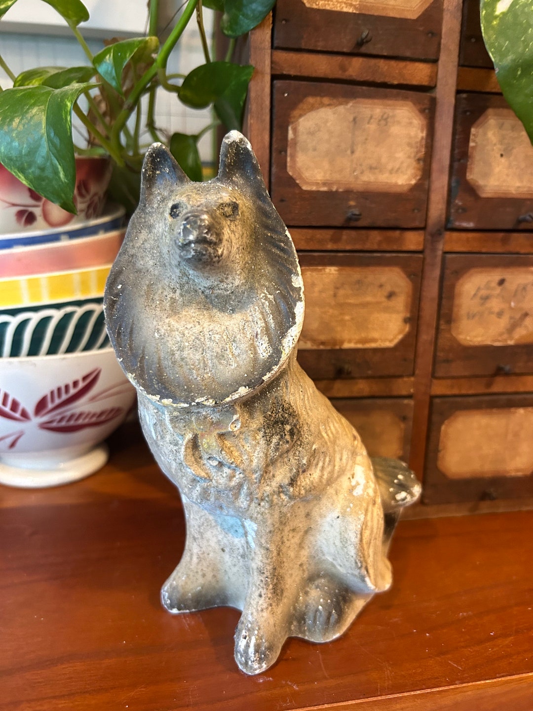 Chalkware Dog 1940s Carnival Prize Vintage Statue - Etsy