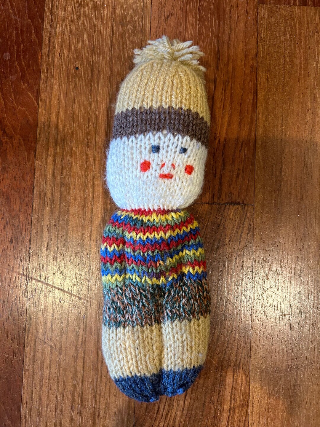 Vintage Folk Art Primitive Knit Rag Doll Toy - Etsy