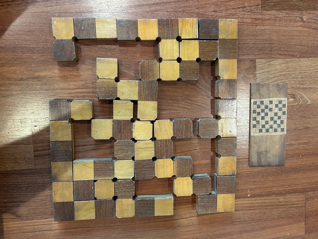 Vintage Wood Puzzle Toy Blocks German Marked Goberman Handmade - Etsy