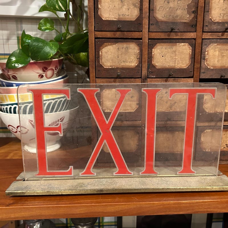 Exit Sign - Etsy UK