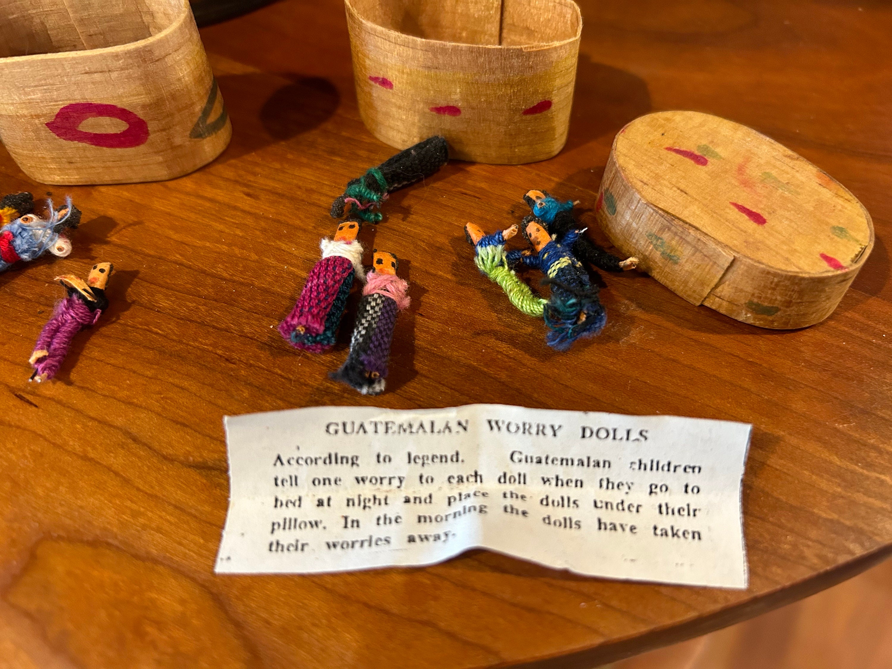 Vintage Guatemalan Worry Dolls in Wood Case - Etsy