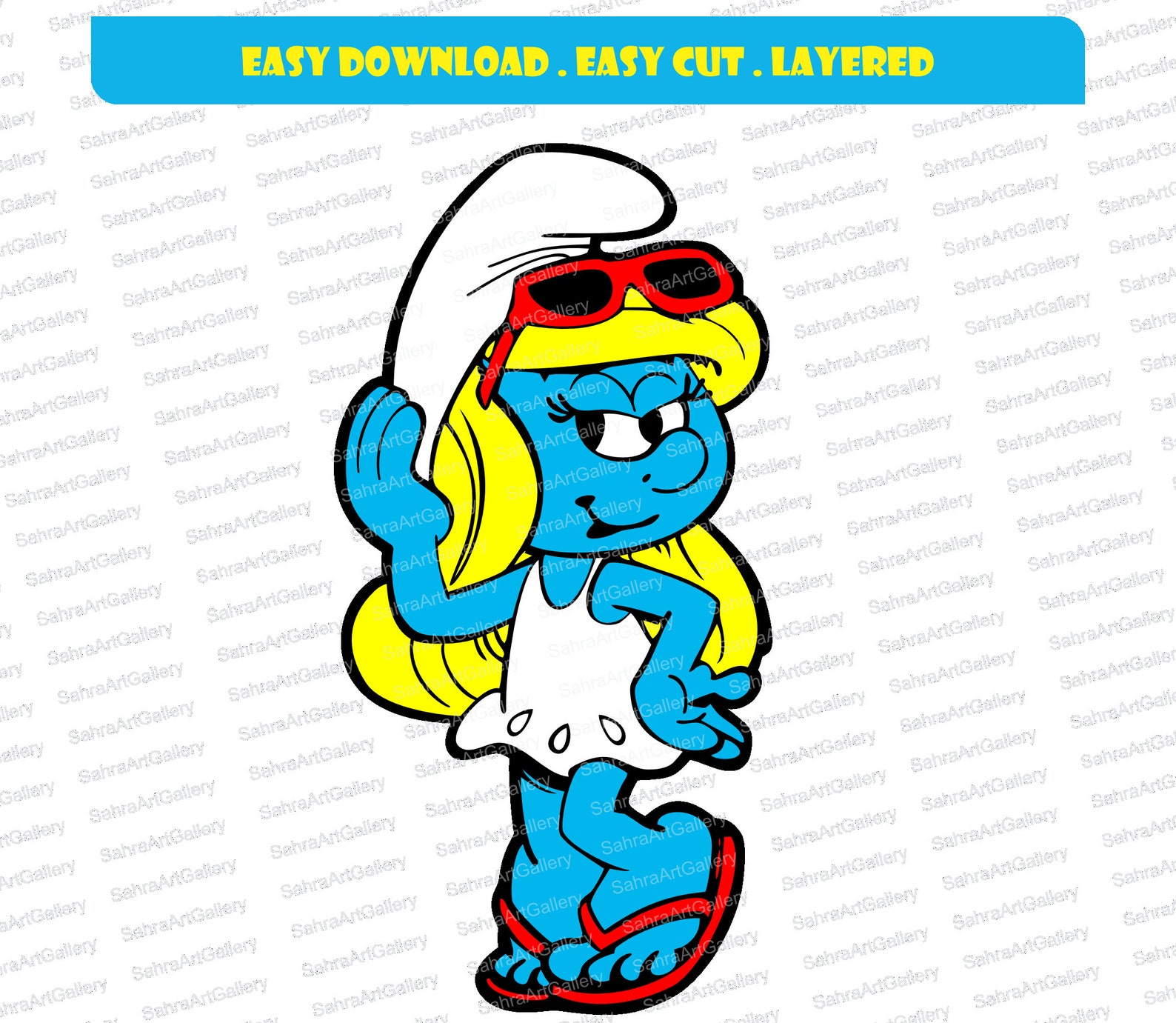 Smurf Svg Smurfette Svg High Quality Layered Files Svg - Etsy Canada
