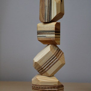 Wooden Stacking Rocks Handmade Balance Stones Family Relaxation Game ...